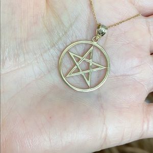 Element Shine | Jewelry | K Solid Gold Satin Finish Pentagram Pendant ...
